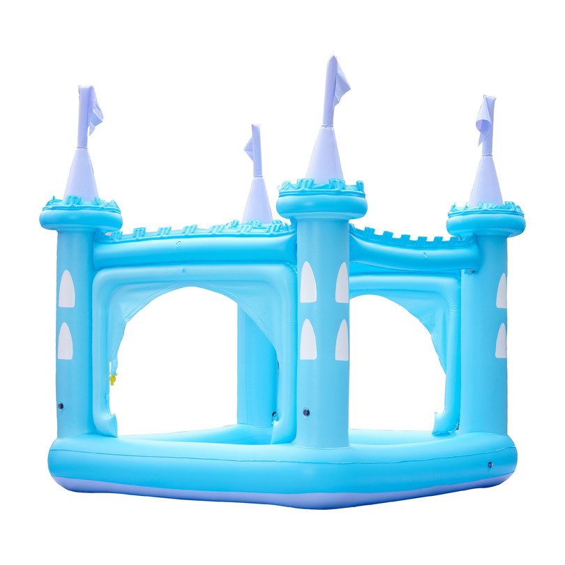 Teamson Kids + Water Fun Castle Inflatable Kiddie Pool, Blue