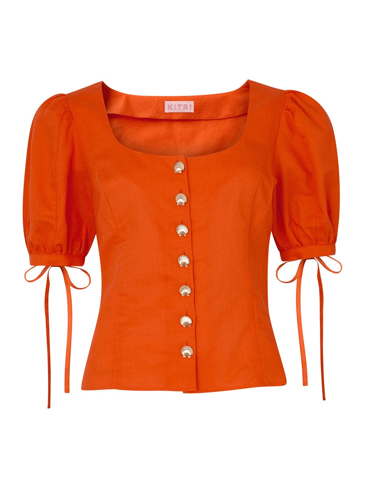 Kitri + Rose Coral Linen Top