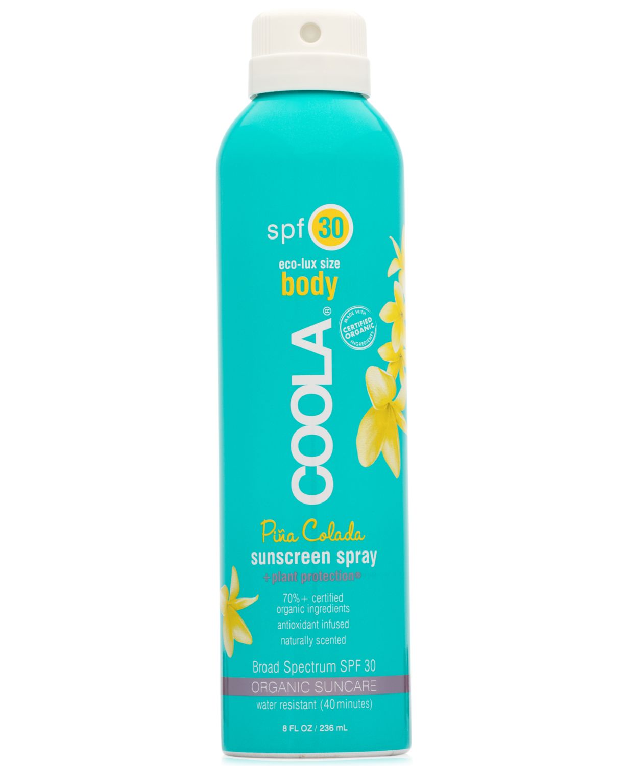 Coola + Body Piña Colada Sunscreen Spray SPF 30, Eco-Lux Size